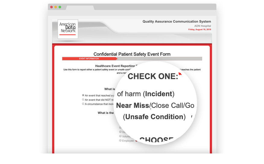 Patient Safety Event Reporting Application | American Data Network