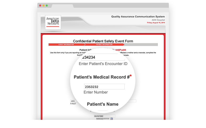 Patient Safety Event Reporting Application | American Data Network