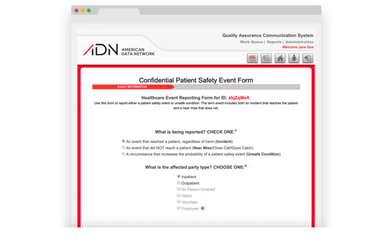 Patient Safety Event Reporting System | American Data Network