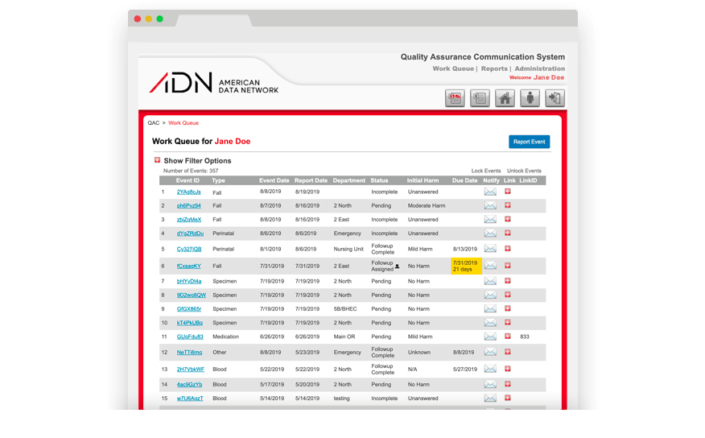 Patient Safety Event Reporting System | American Data Network