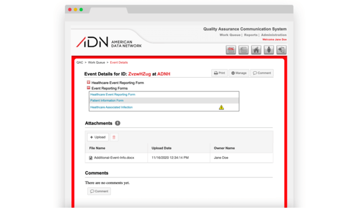 Patient Safety Event Reporting System | American Data Network